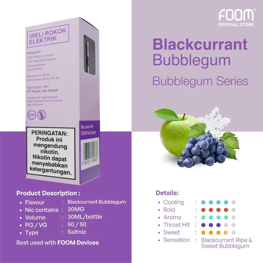 Blackcurrant Bubblegum - Bubblegum Series Flooid | FOOM Lab Global