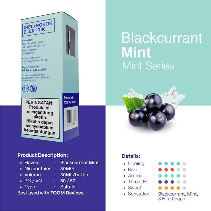 Liquid Salt Nic BLACKCURRANT MINT | FOOM | FOOM Lab Global
