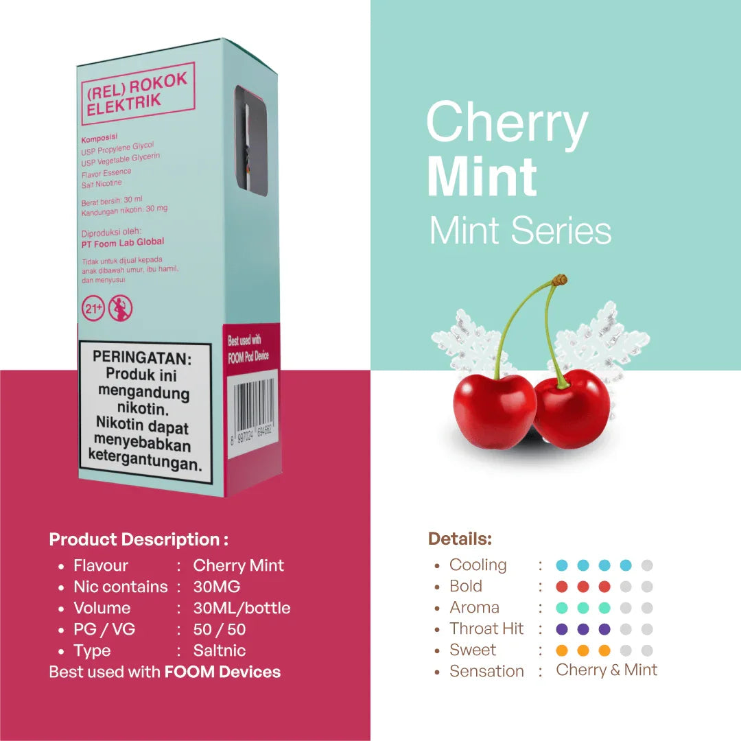 Liquid Vape CHERRY MINT Salt Nic | FOOM