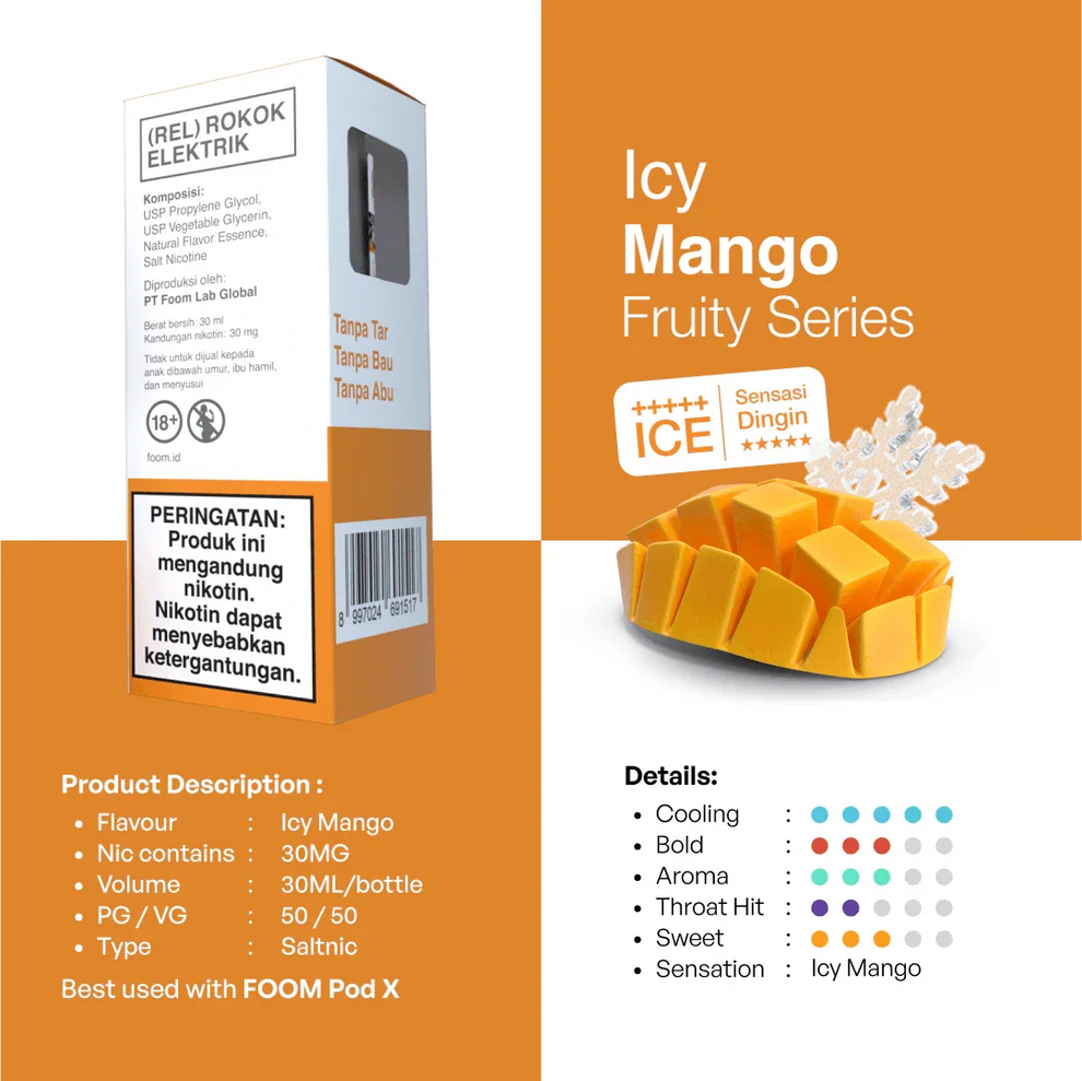 Liquid Salt Nic - Fruity Icy Series V2 FOOM | FOOM Lab Global