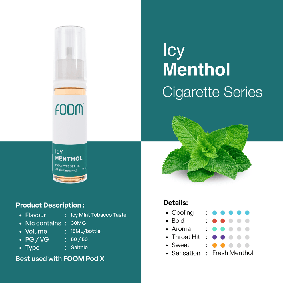 Icy Menthol Liquid Saltnic - Cigarette Series FOOM | FOOM Lab Global