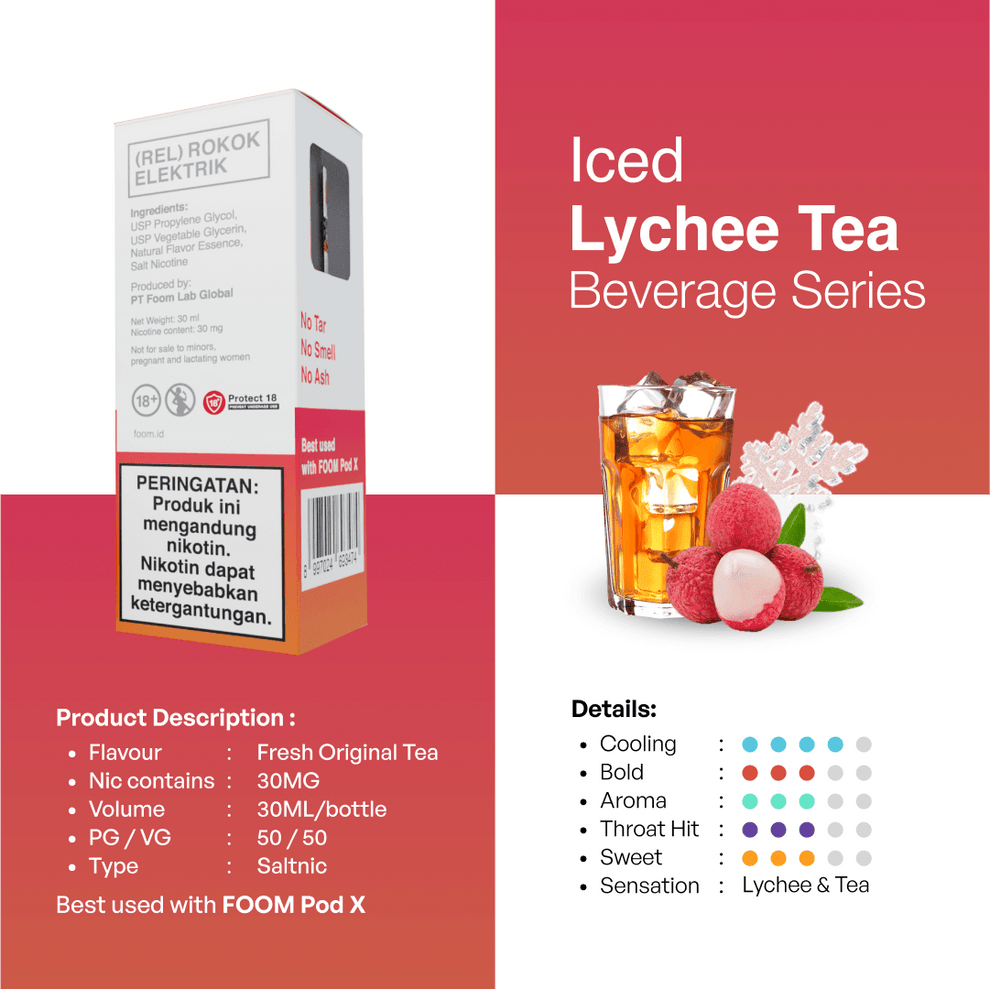 LYCHEE TEA - Liquid Salt Nic Leci | FOOM | FOOM Lab Global