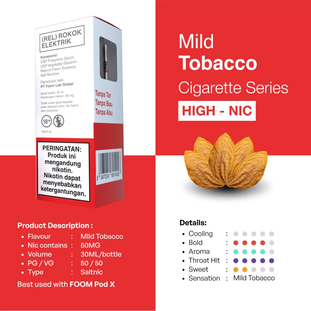 Liquid Saltnic Mild Tobacco | Cigarette Series | FOOM Lab Global