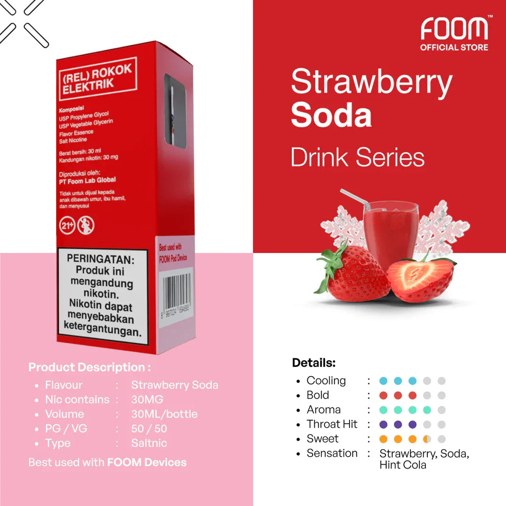 Jual Liquid STRAWBERRY SODA Salt Nic | FOOM | FOOM Lab Global
