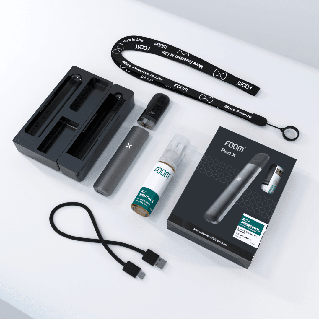 Pod X Space Gray Bundling Icy Menthol 15 Ml | FOOM Lab Global